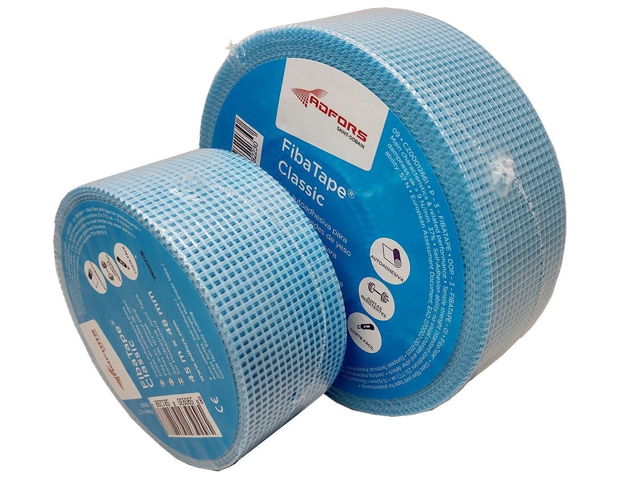 FITA TELADA ADFORS PARA JUNTA DRYWALL 45M AZUL - Apoio Forros